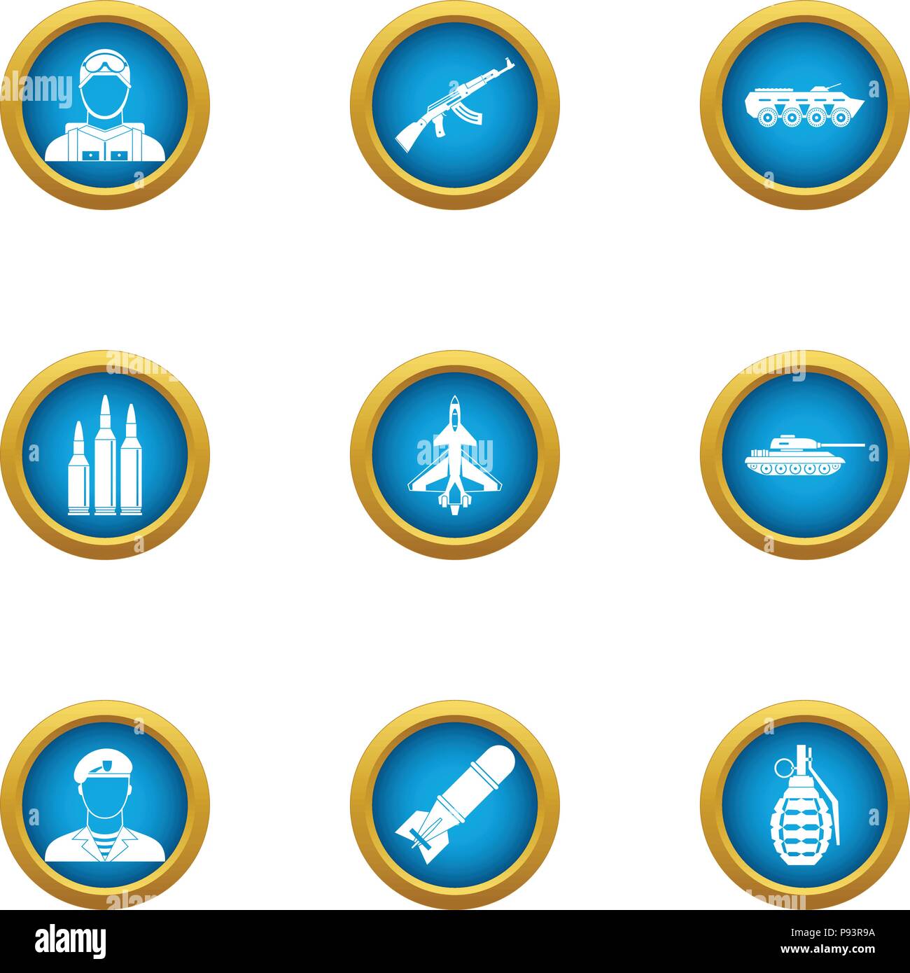 Military takeover icons set, flat style Stock Vector Image & Art - Alamy