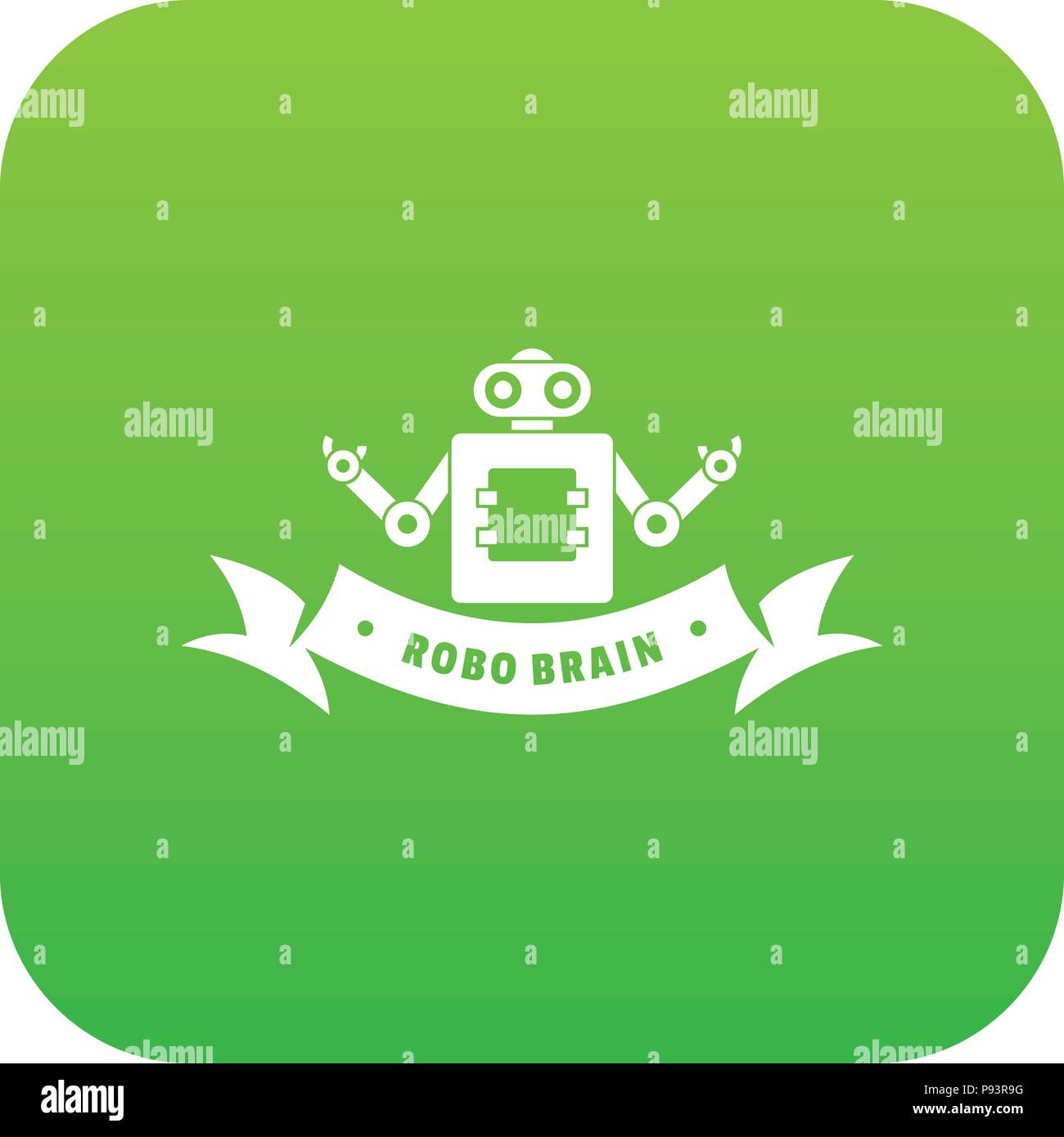 Robot brain icon green vector Stock Vector Image & Art - Alamy