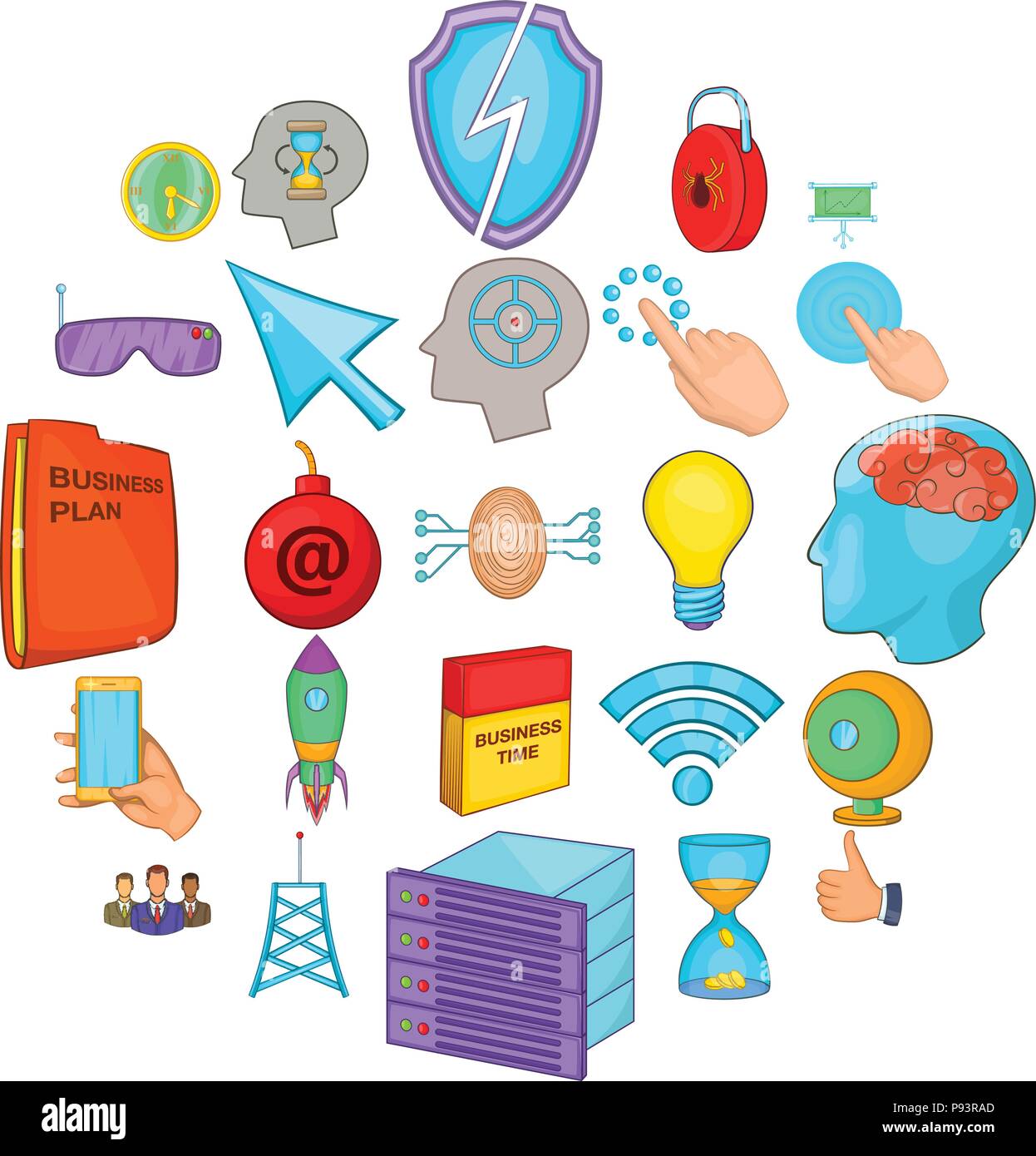 Commercial advertising icons set, cartoon style Stock Vector Image ...