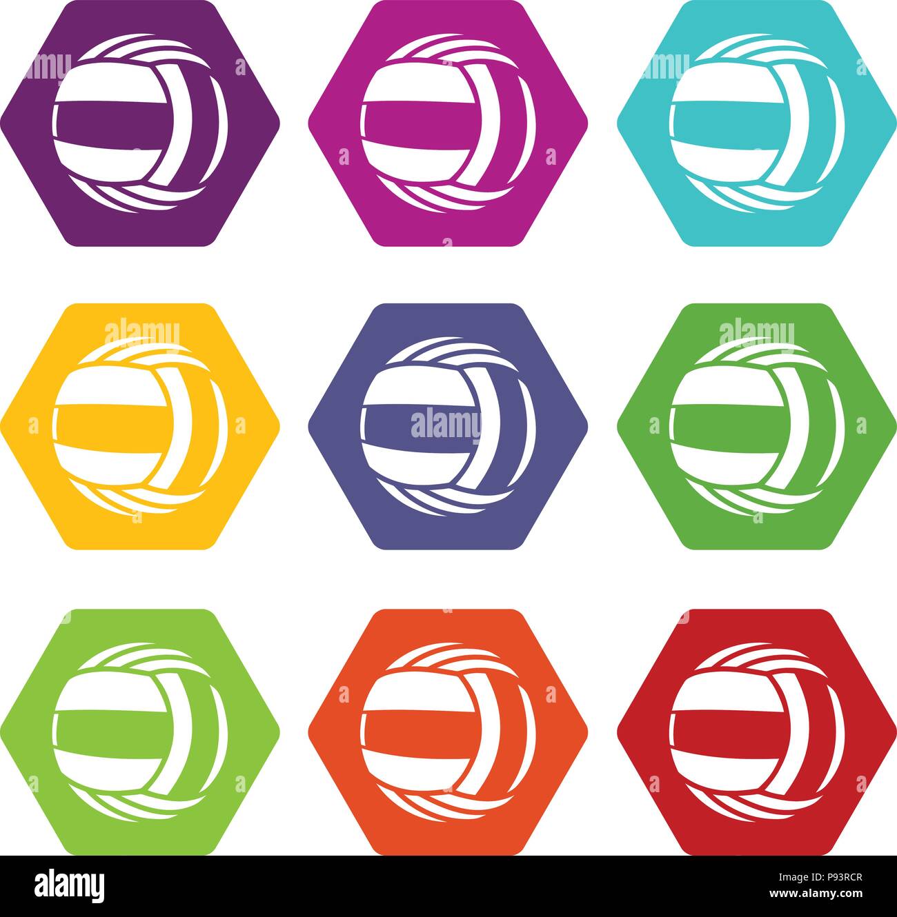 Volleyball icons set 9 vector Stock Vector Image & Art - Alamy