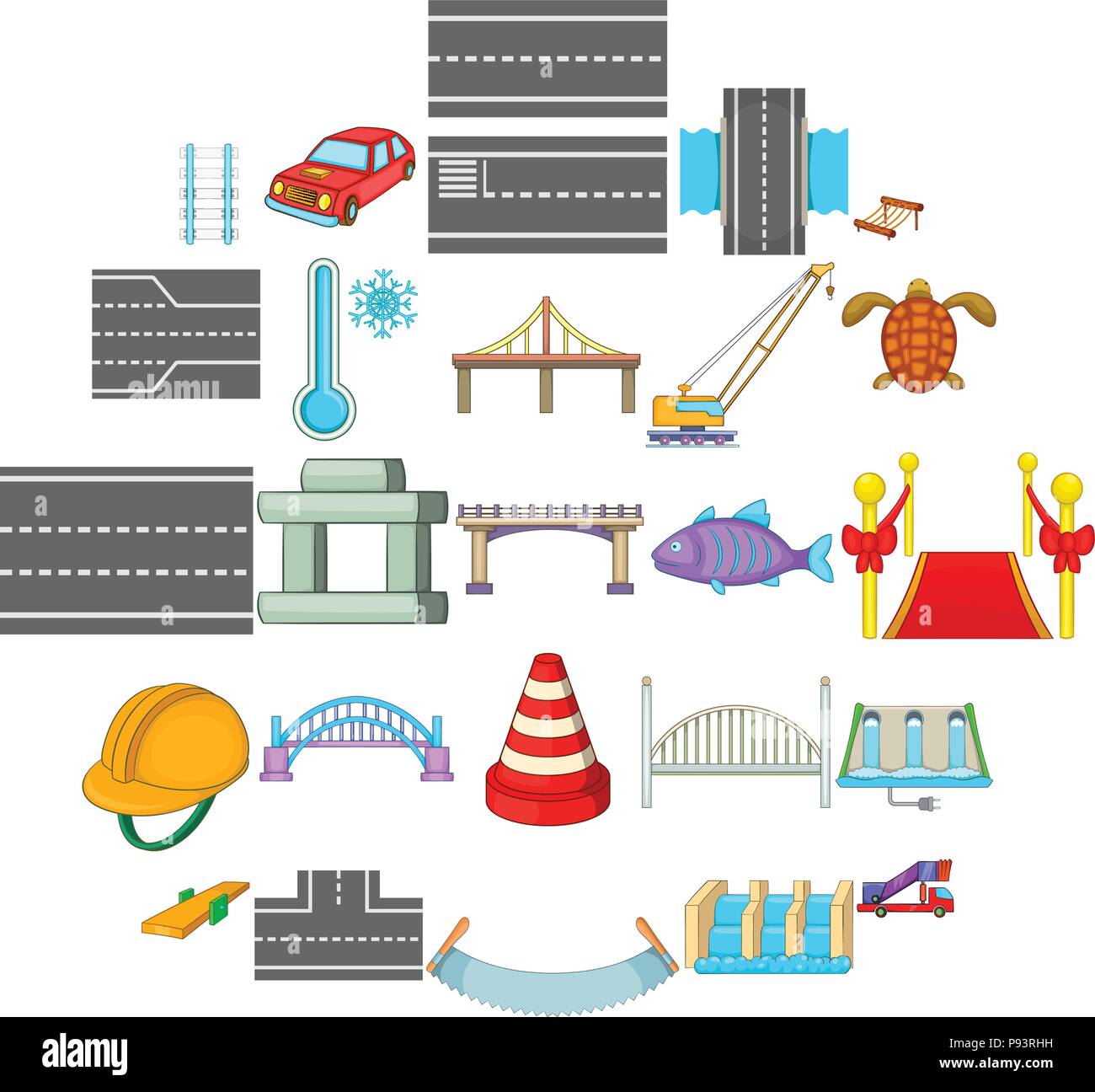 Intersection icons set, cartoon style Stock Vector Image & Art - Alamy