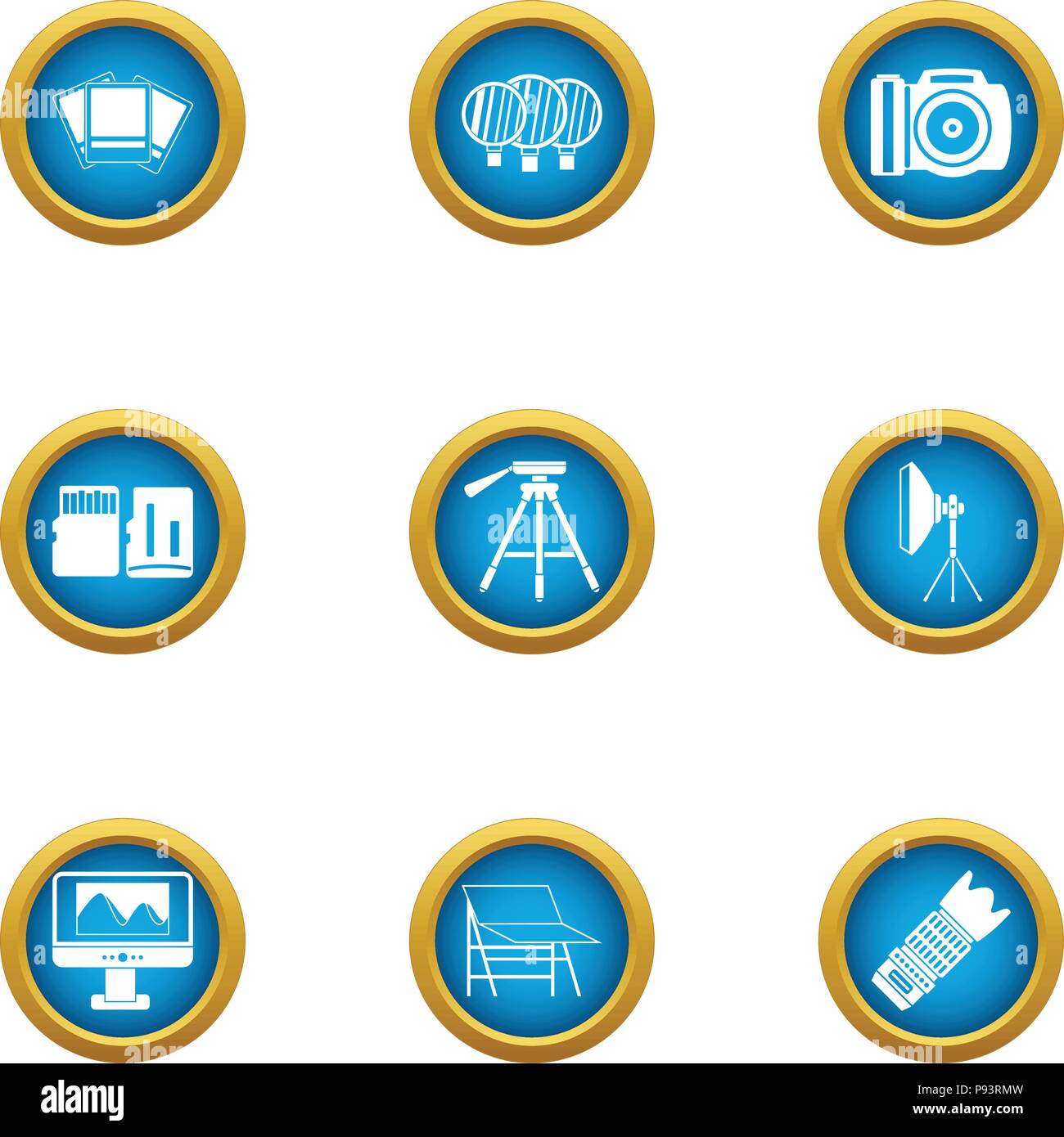 Data material icons set, flat style Stock Vector Image & Art - Alamy