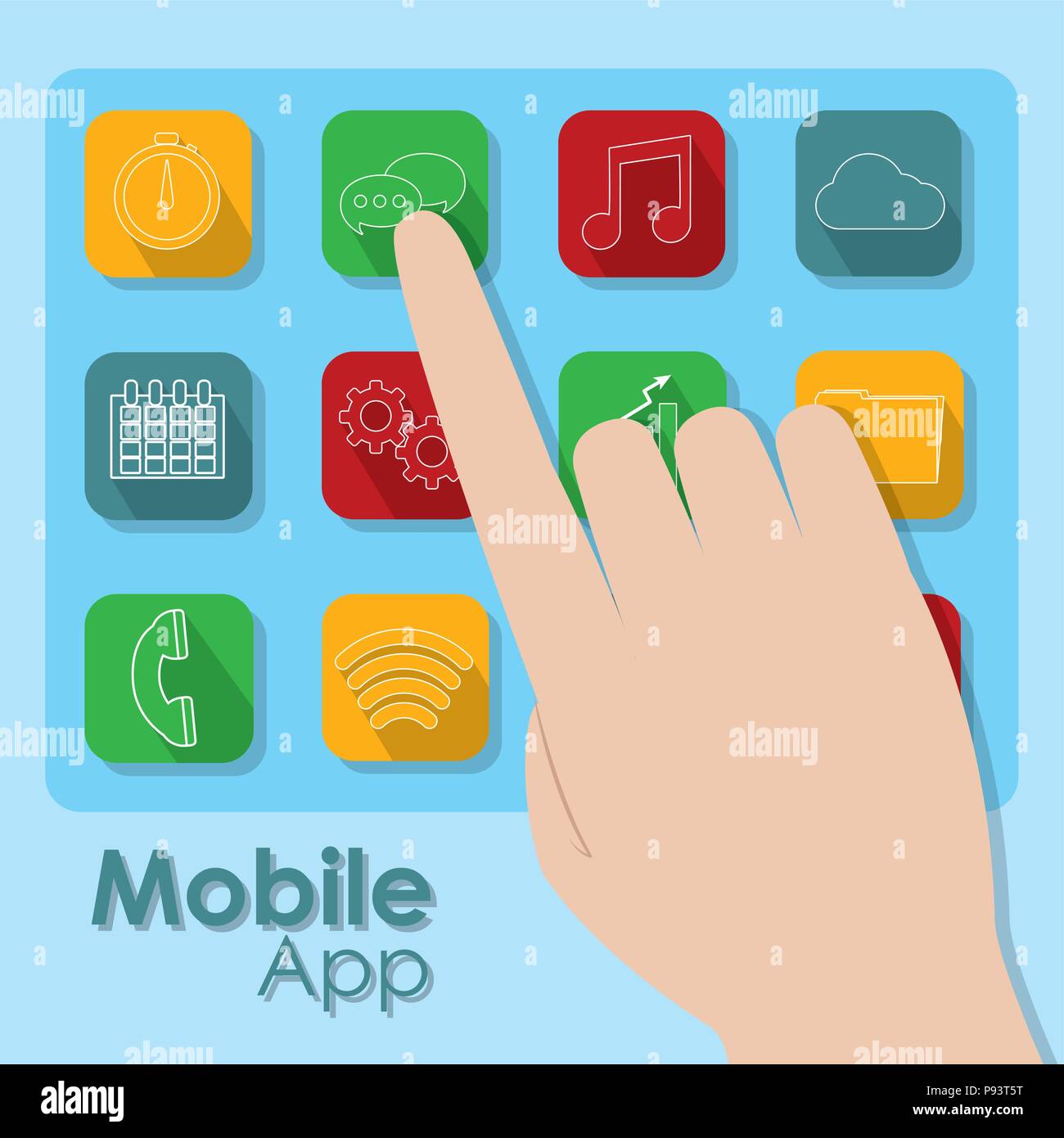 Mobile application symbols Stock Vector Image & Art - Alamy