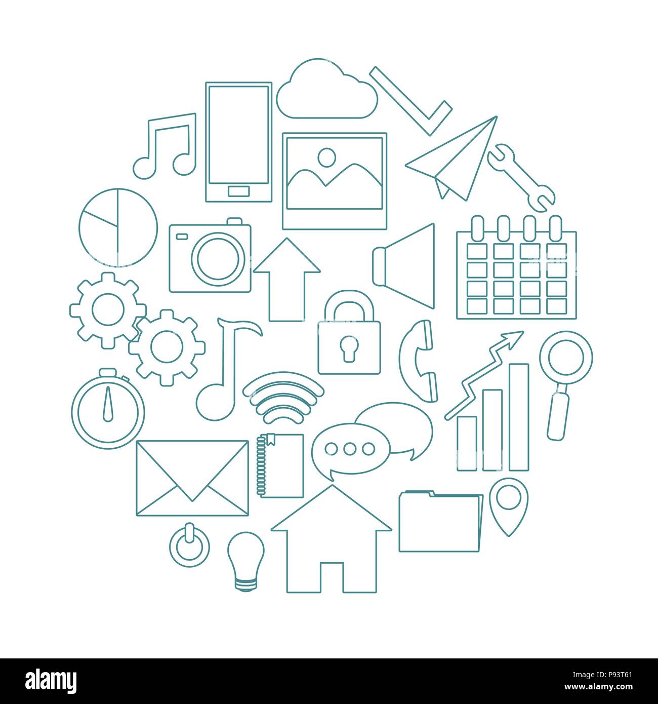 Set of mobile app symbols Stock Vector Image & Art - Alamy