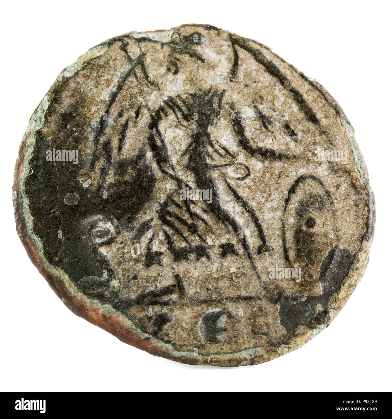 Ancient Roman copper coin of Constantinopolis. Reverse Stock Photo - Alamy