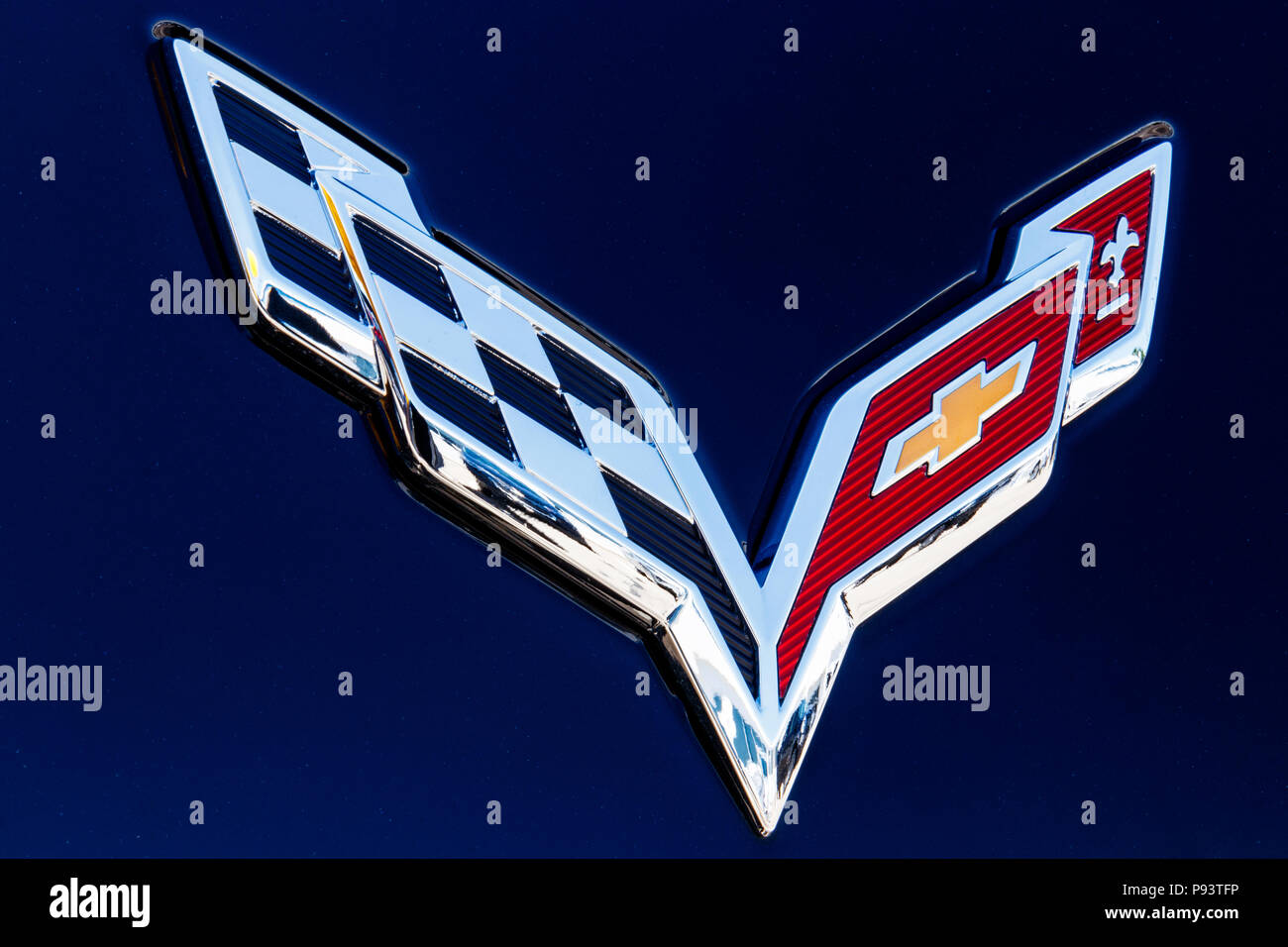 Indianapolis - Circa July 2018: Chevrolet Corvette Emblem at a Chevy ...