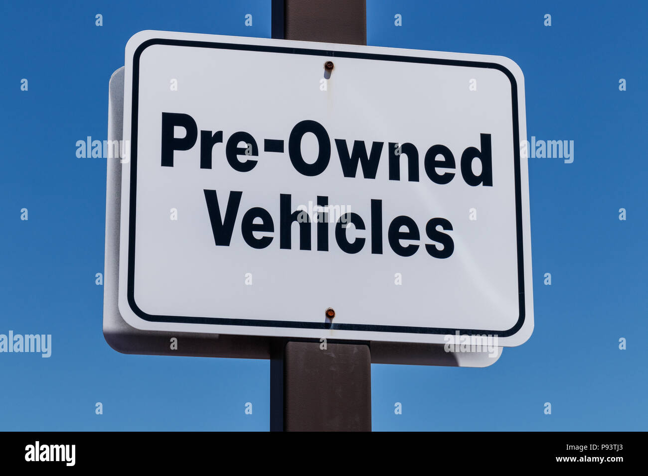 Pre Owned Vehicles sign at a Used Car Dealership I Stock Photo - Alamy