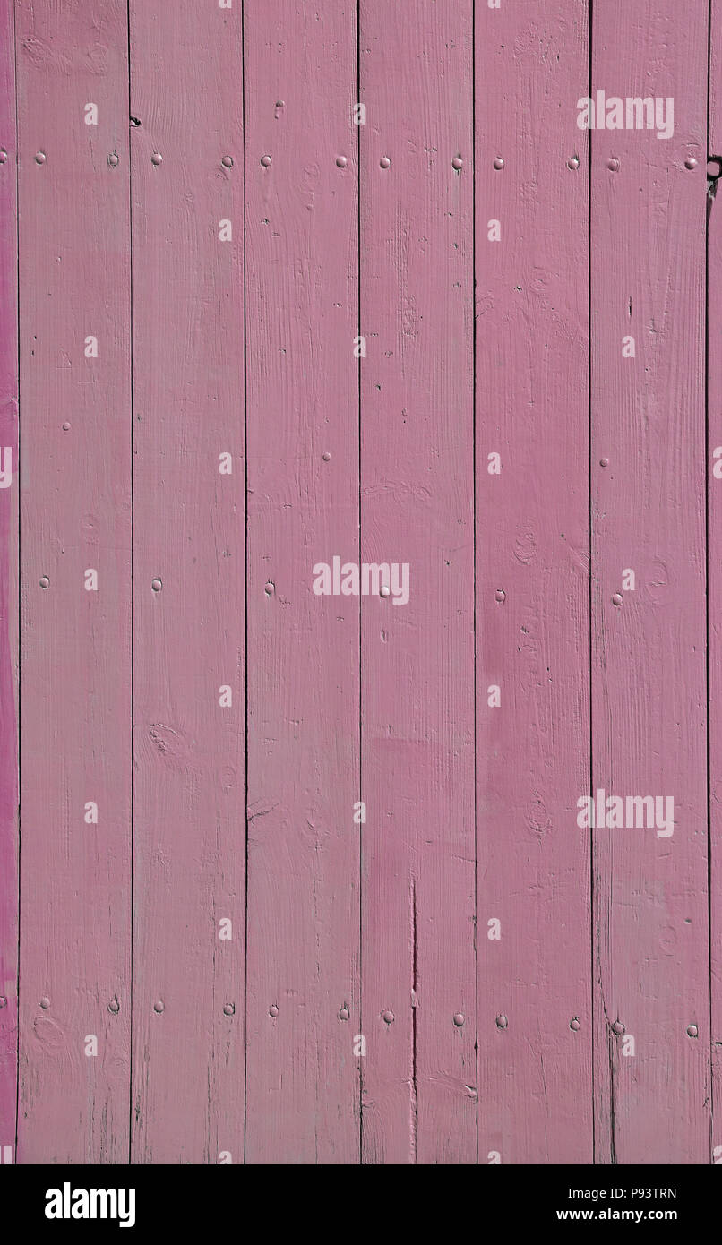 Close up background texture of pink vintage painted wooden planks ...