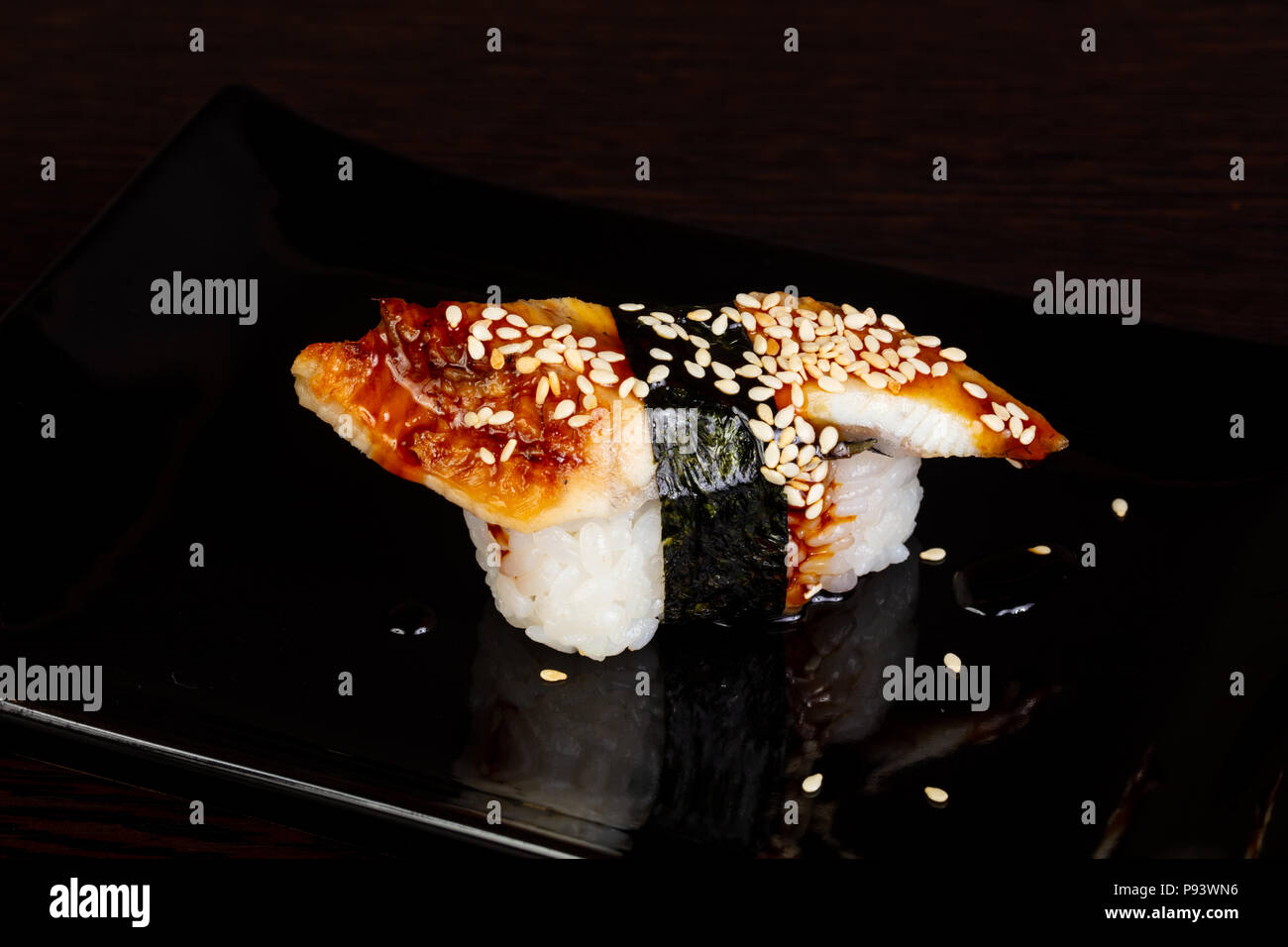 Japanese cold Sushi with eel Stock Photo - Alamy