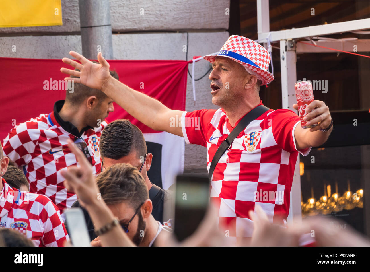 Croatian football fans during the 2018 FIFA World Cup in Russia Stock ...