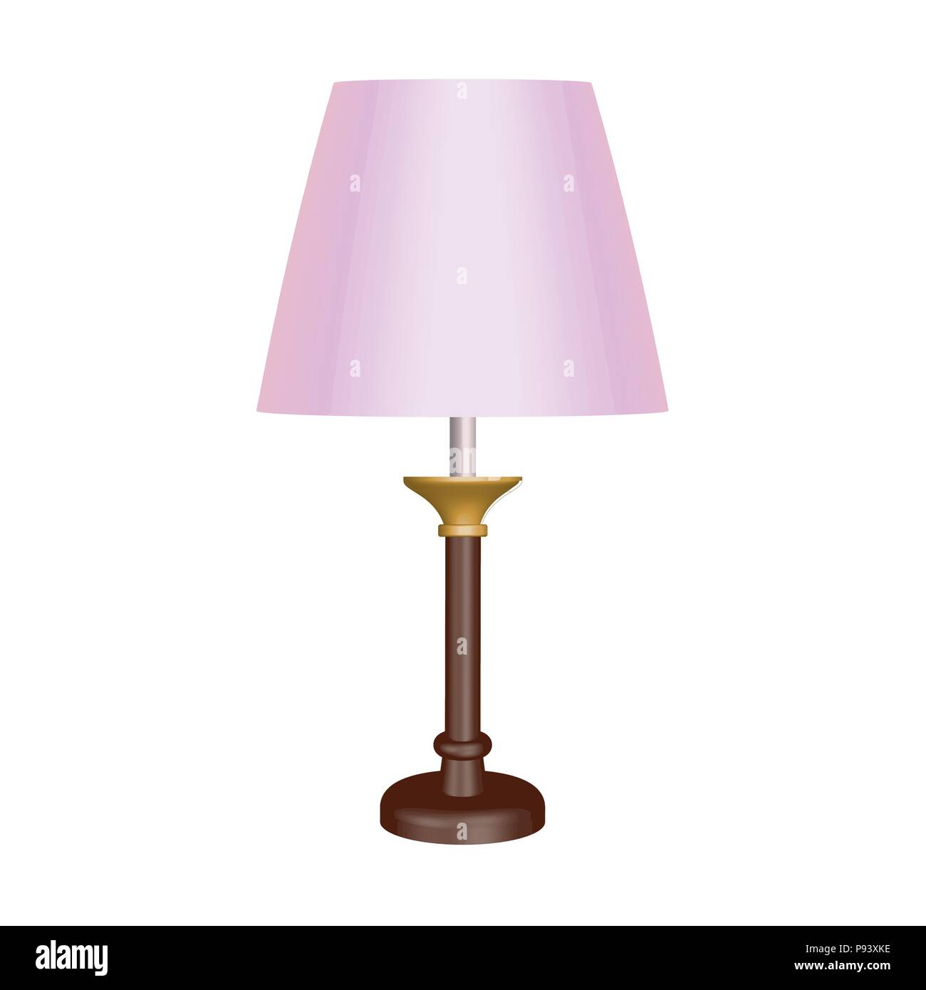 illustration of wood table lamp. Vector 3D effect Stock Vector Image ...