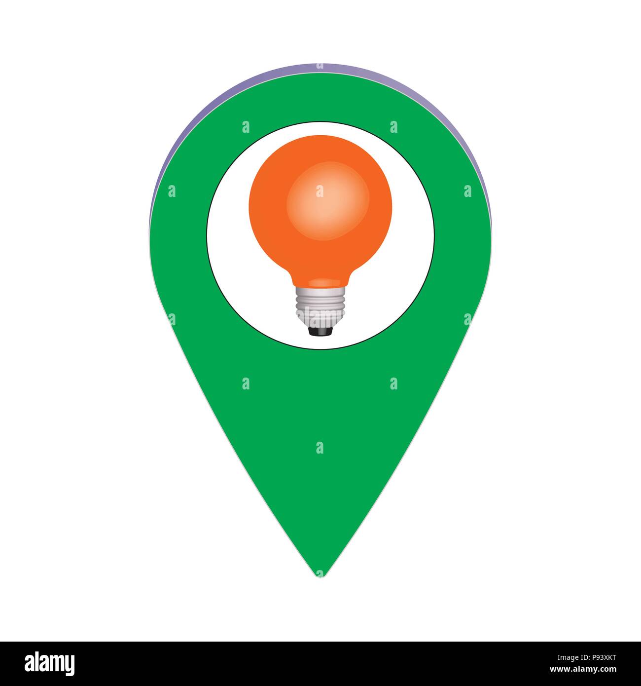 Light bulb and positioning icon. Vector illustration Stock Vector Image ...