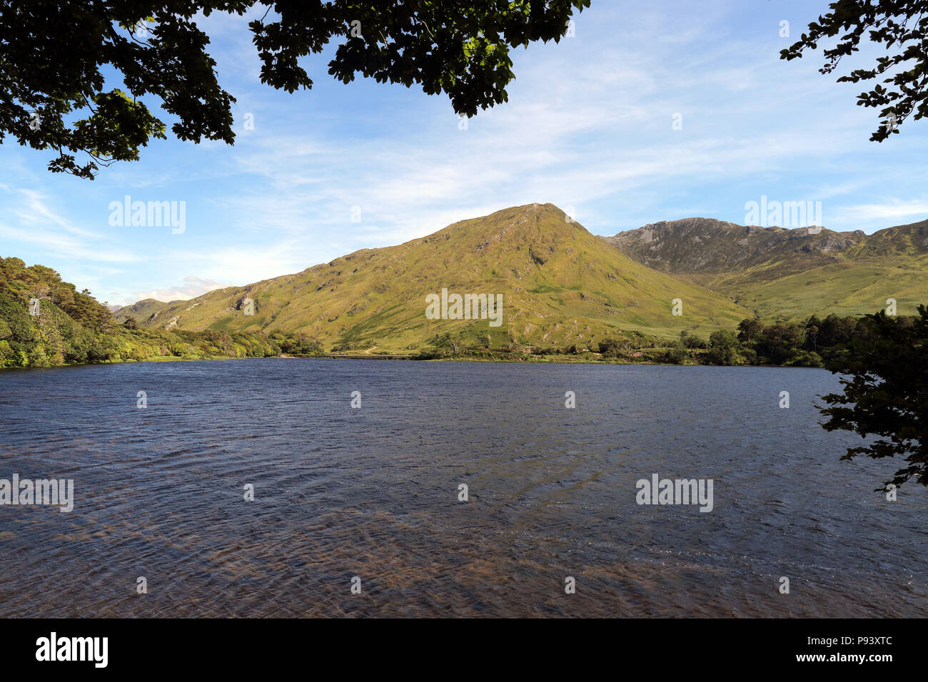 Kylemore abbey lake beside the castle Stock Photo - Alamy