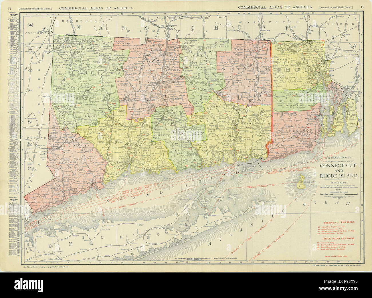 1913 map of connecticut hi-res stock photography and images - Alamy