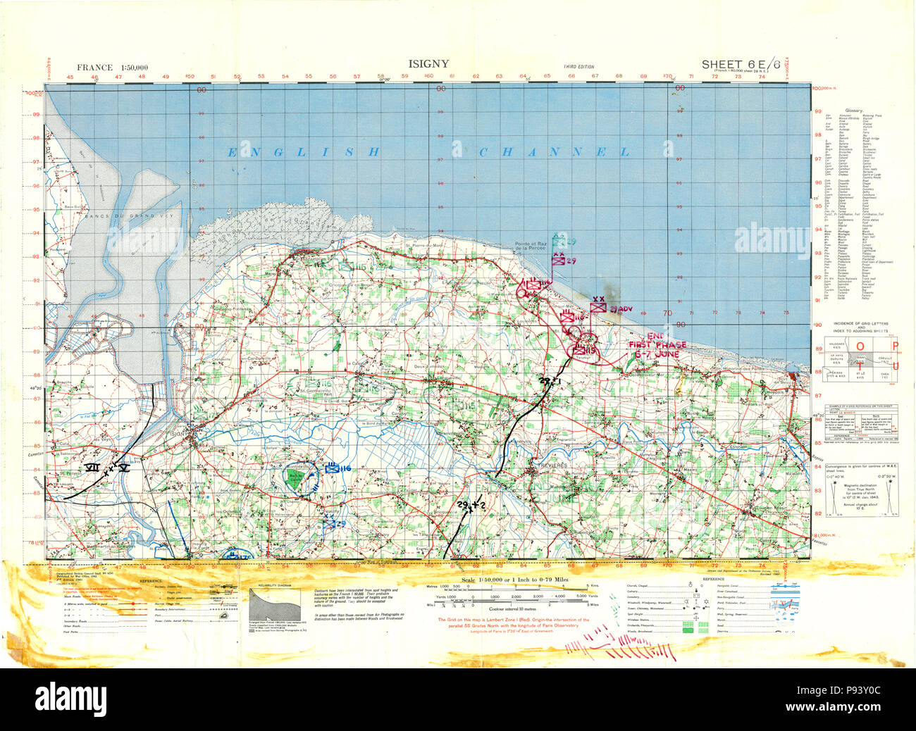 End of First Phase Map of France 1943 Stock Photo - Alamy