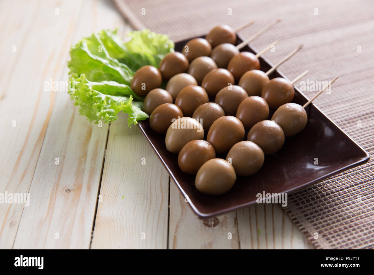 sate telur puyuh, bird egg traditional indonesian culinary skewer satay ...