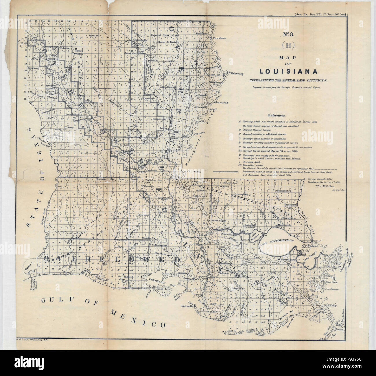 Map of louisiana hi-res stock photography and images - Alamy