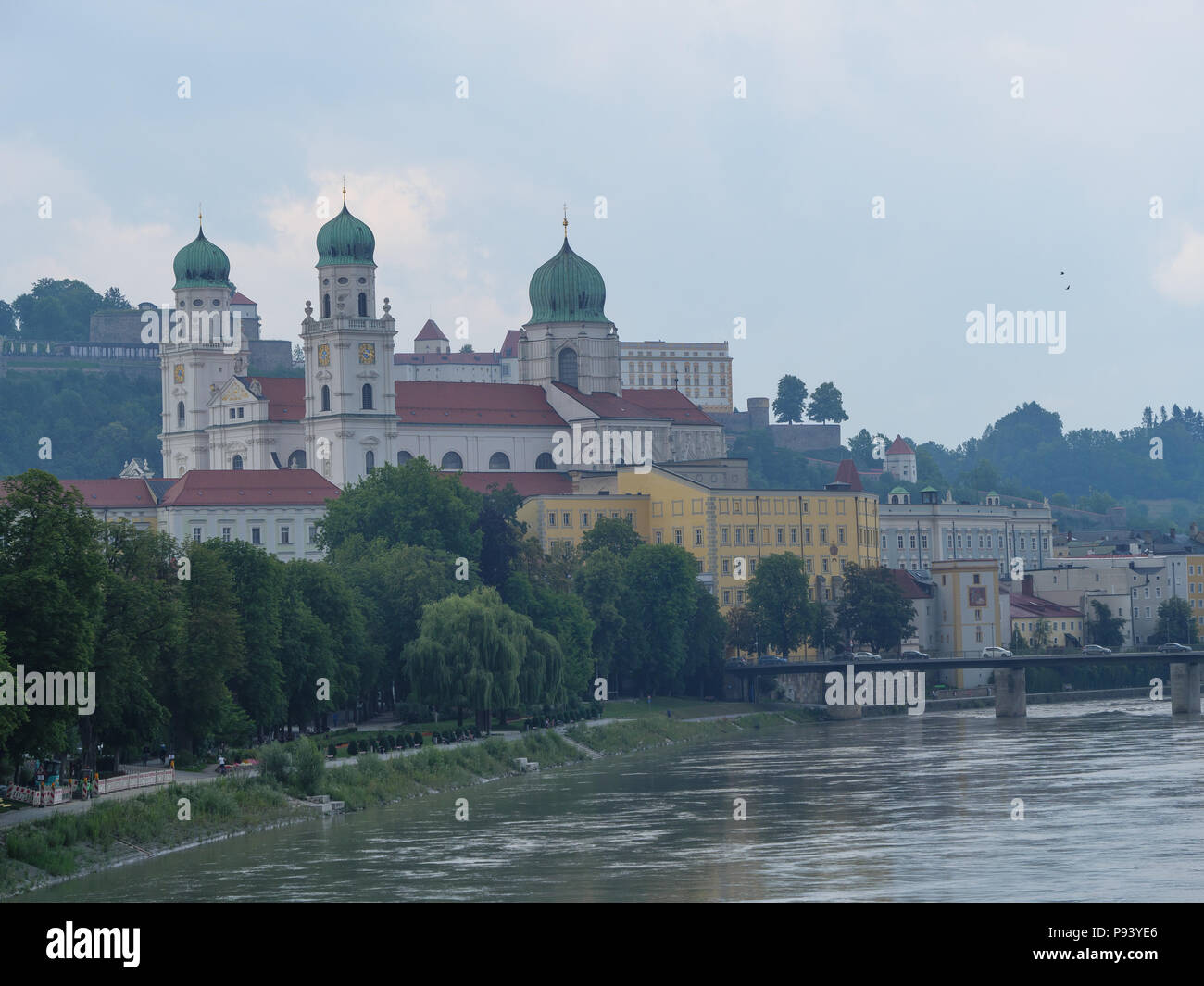 Passau at the danube river Stock Photo - Alamy