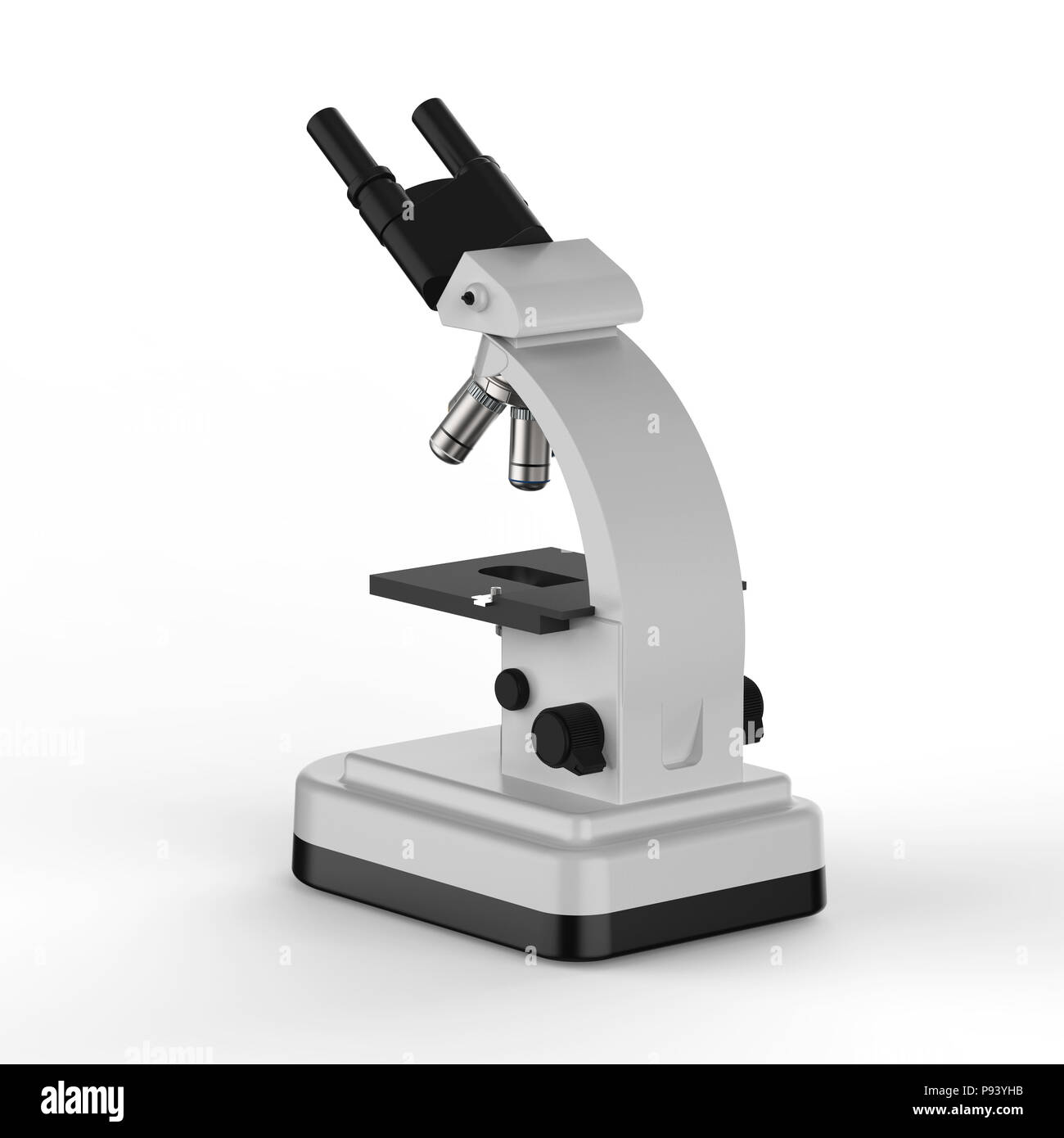 3d rendering microscope or optical instrument on white background Stock ...