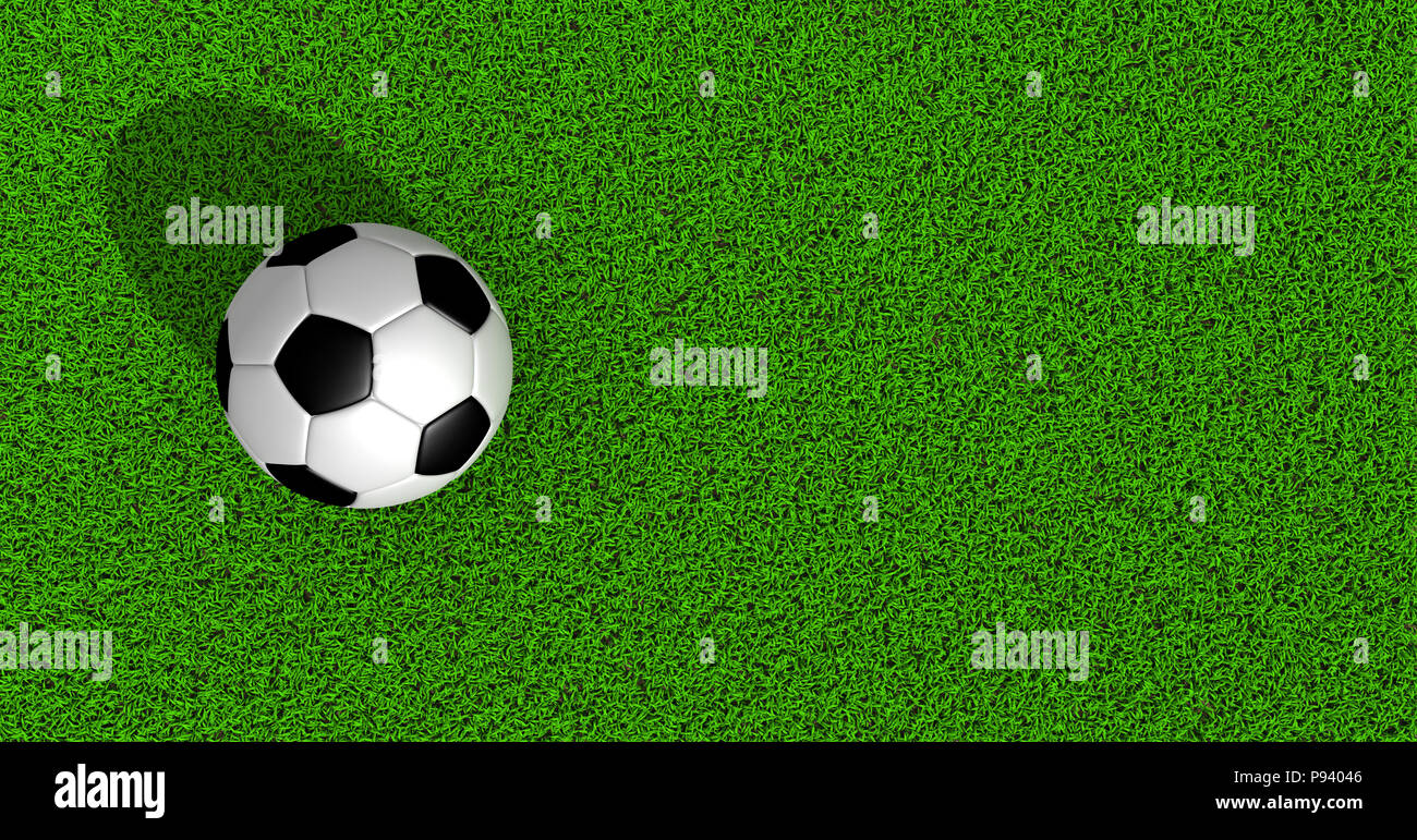 soccer ball on green grass, top view Stock Photo - Alamy