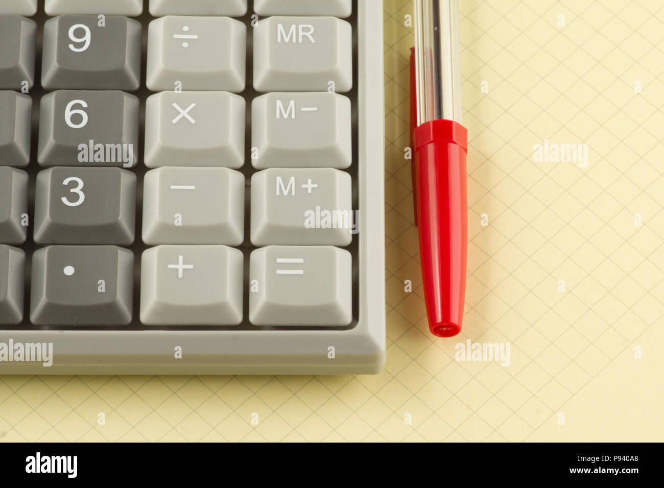 gray digital calculator for calculations close-up on background Stock ...