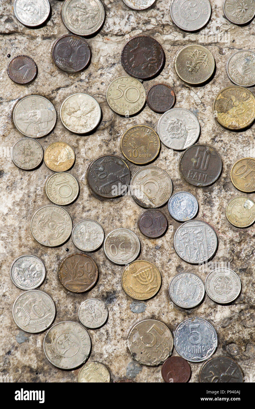 Old metal coins collectiion as a background Stock Photo - Alamy