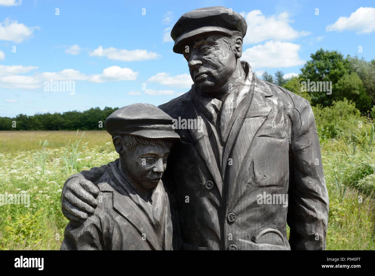 Sculpture of coal miner and son hi-res stock photography and images - Alamy