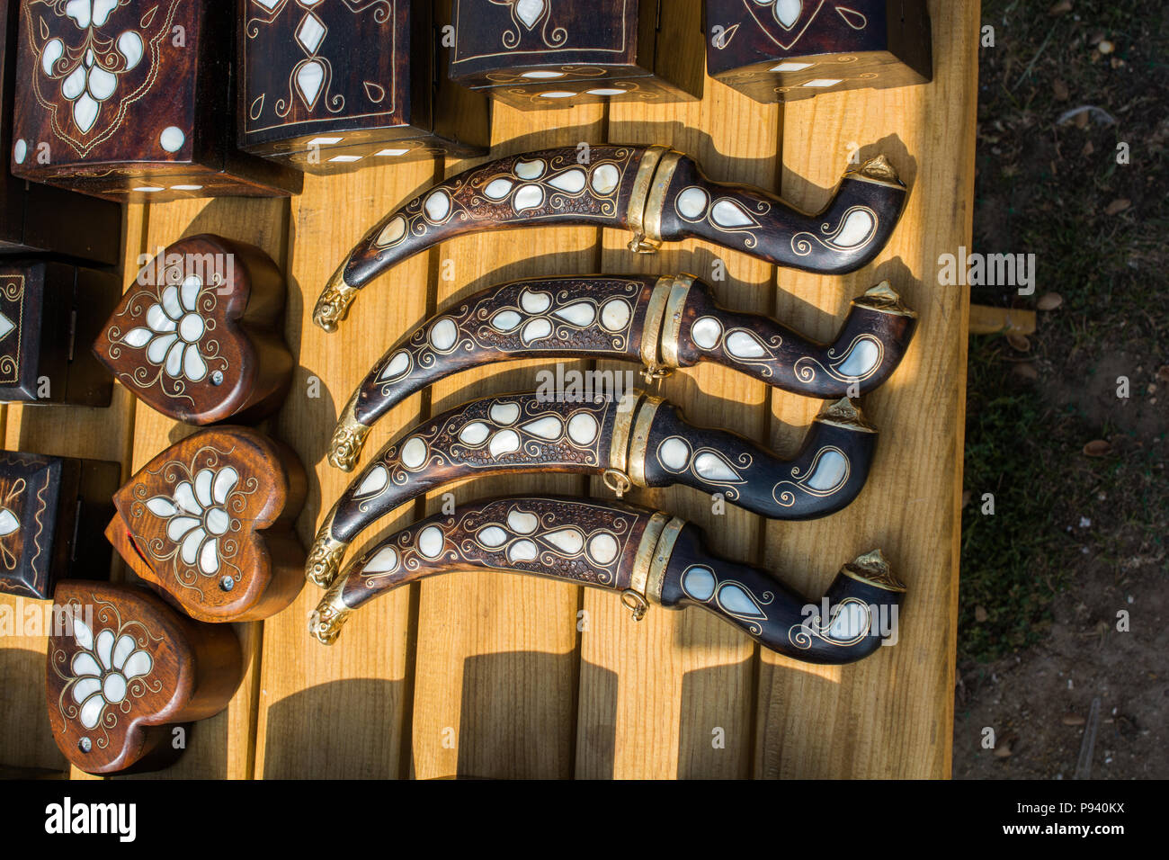 Ottoman Turkish style daggers with mother of pearl inlays Stock Photo ...