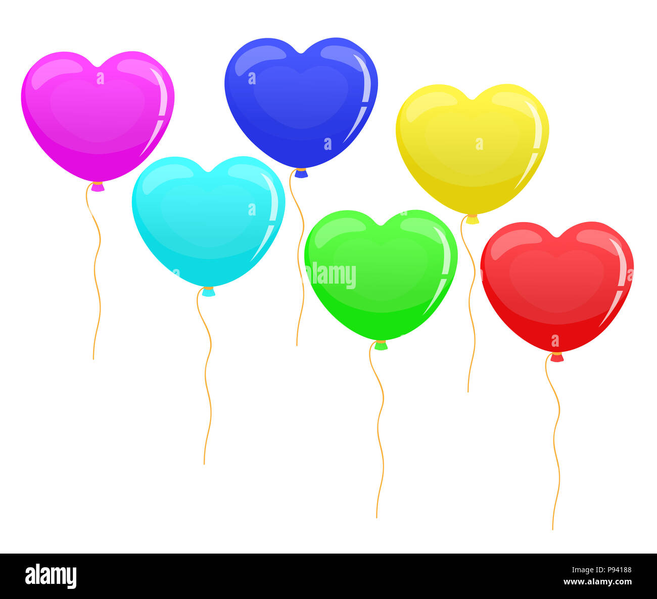 Yellow balloon icon flat Cut Out Stock Images & Pictures - Alamy