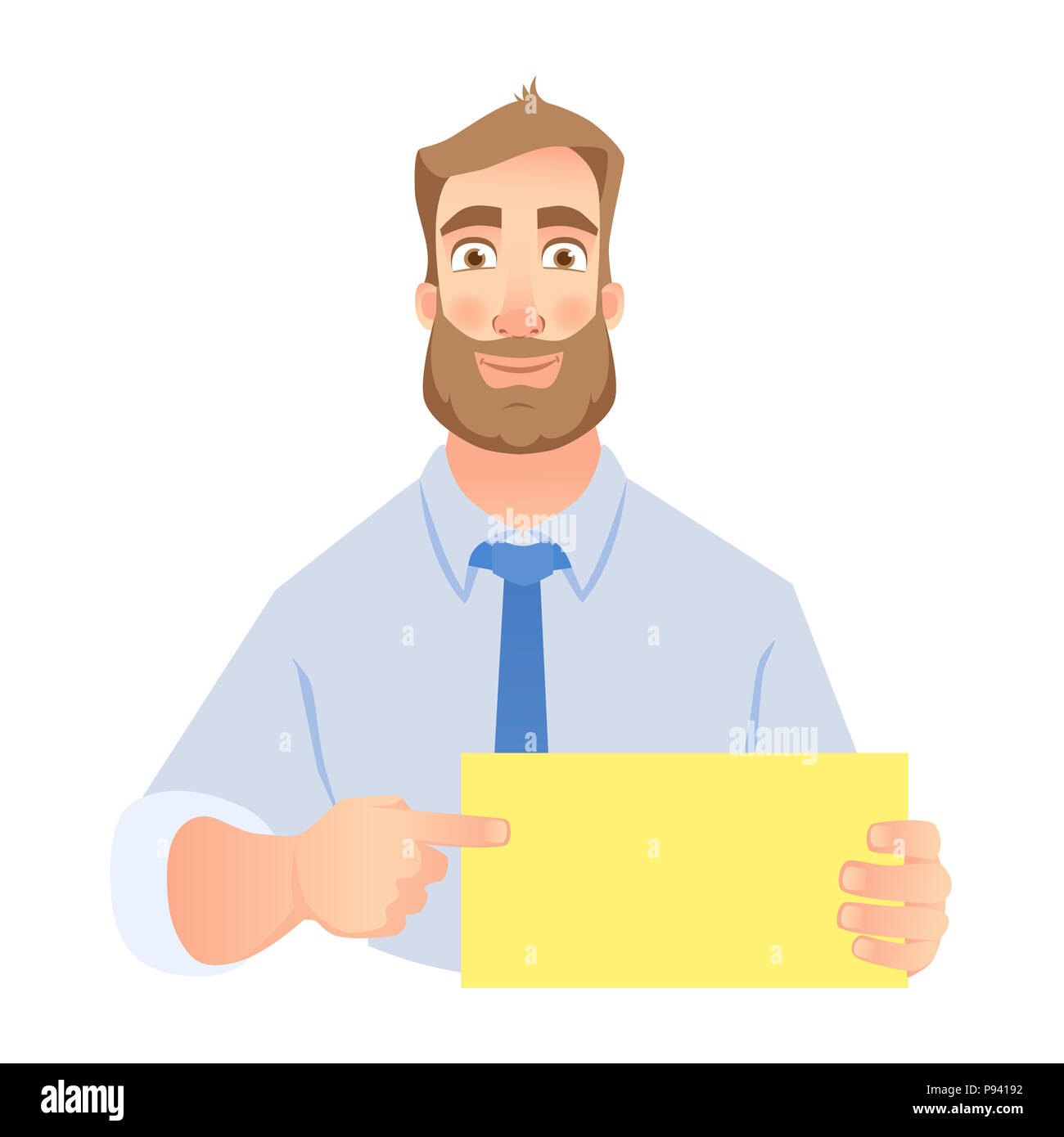 Young man pointing blank sign Cut Out Stock Images & Pictures - Alamy