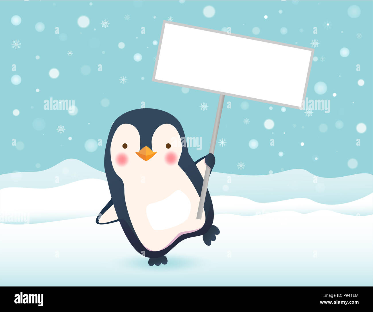 Penguin holding sign hi-res stock photography and images - Alamy
