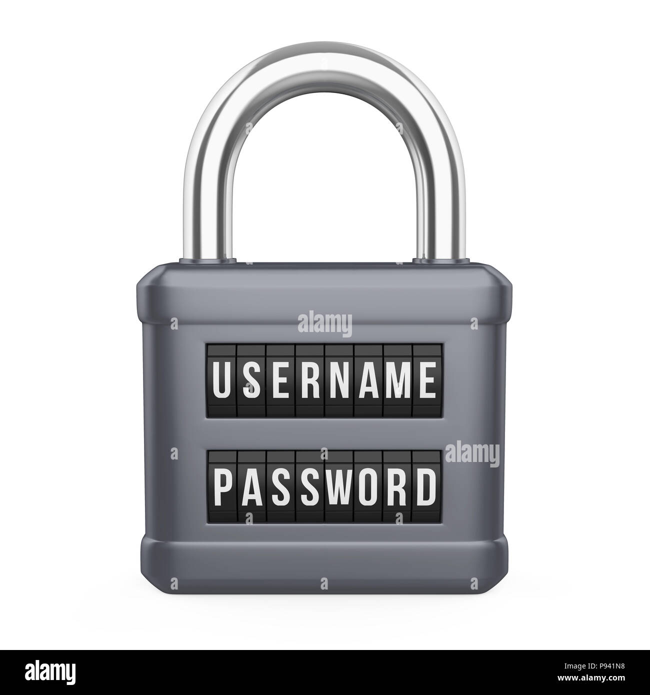 Padlock with Login and Password Isolated Stock Photo - Alamy