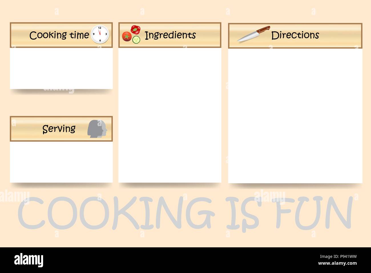 Cooking board vector in traditional design ready for your text Stock ...