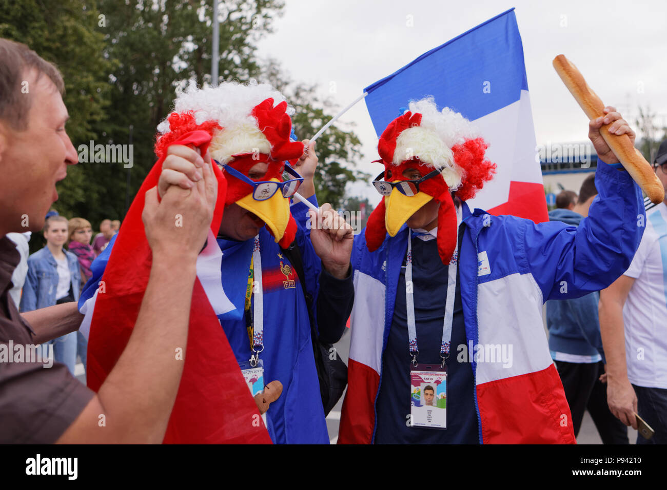 St. Petersburg, Russia - July 10, 2018: French football fans as ...