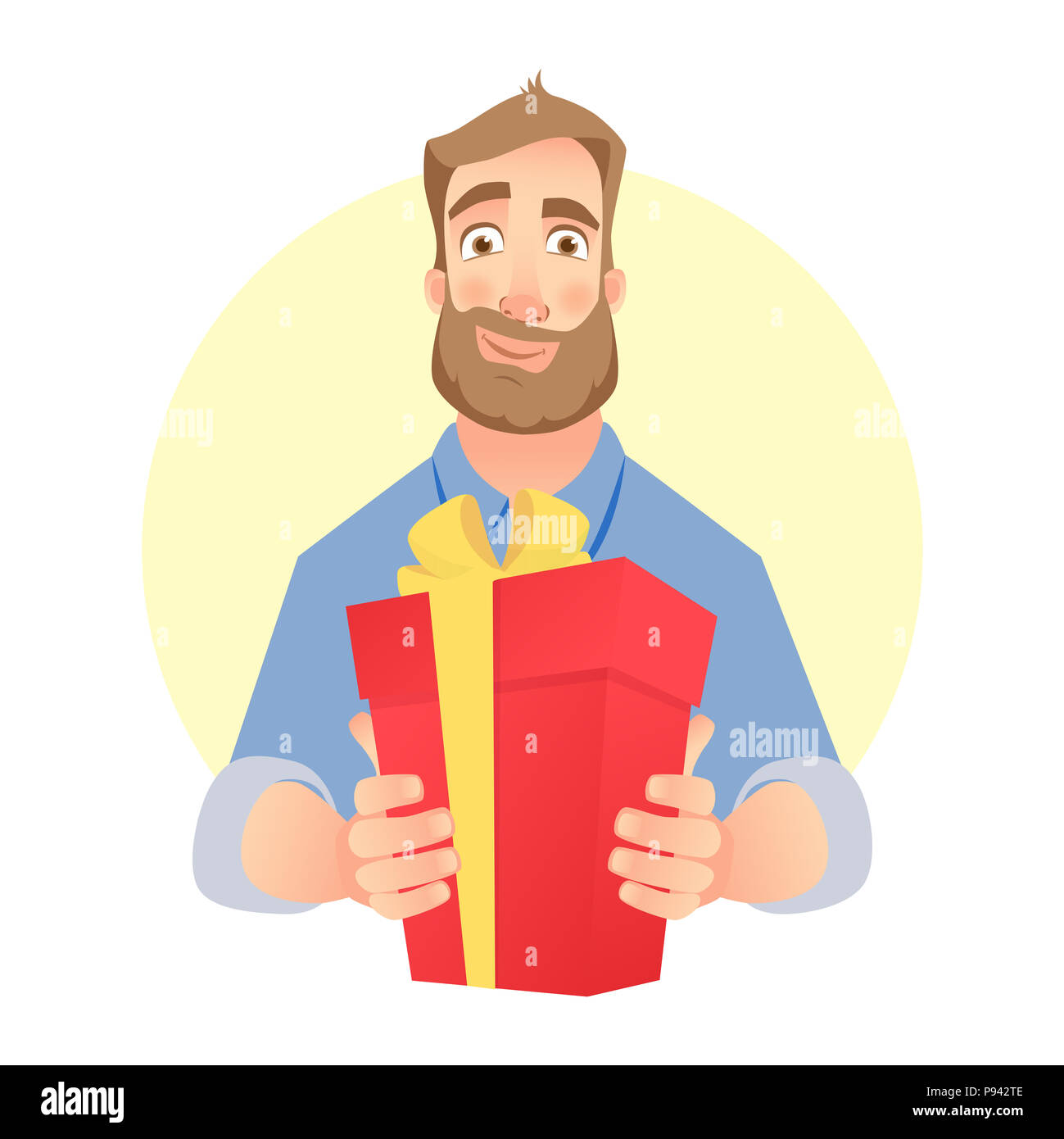 Cartoon illustration hand holding present hi-res stock photography and ...