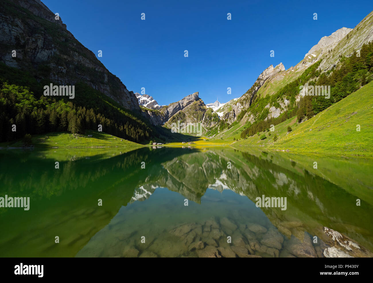 Seealpsee lake switzerland europe appenzell hi-res stock photography ...