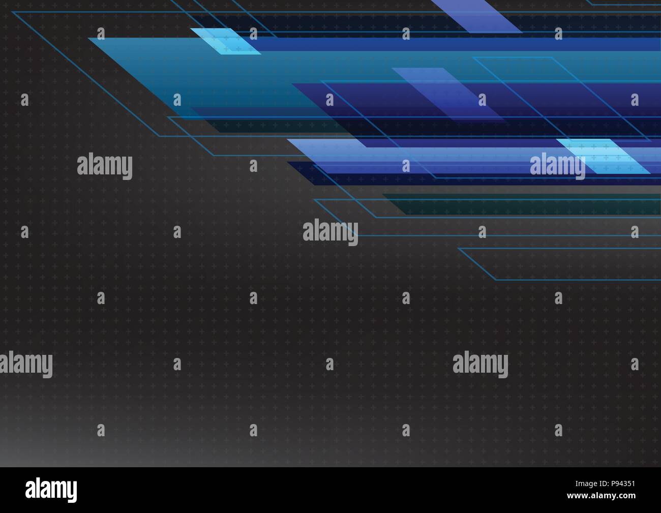 Blue Tone Abstract Square Technology Black Background. Vector ...