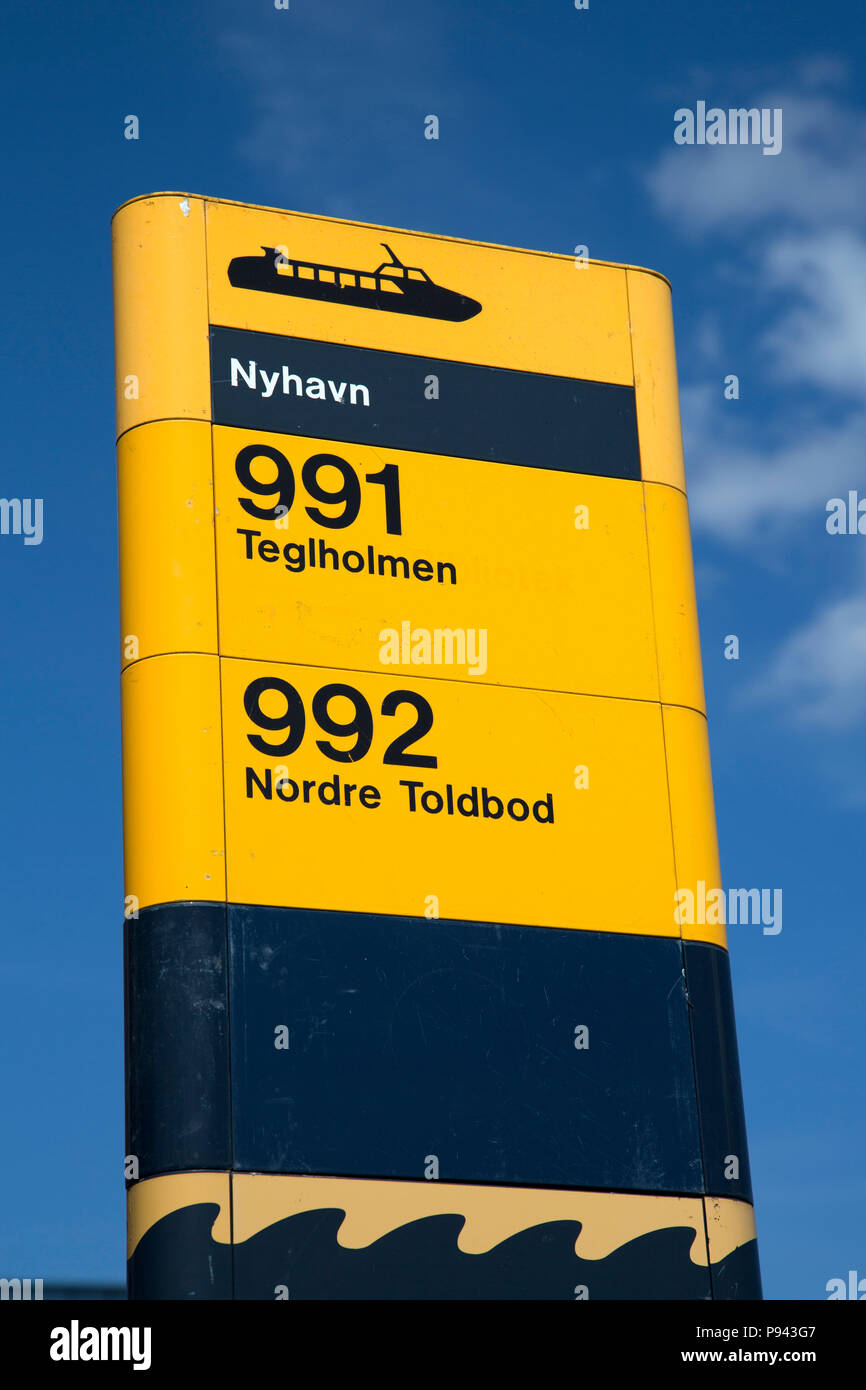 Boat Stop Sign, Nyhavn; Copenhagen; Denmark Stock Photo - Alamy