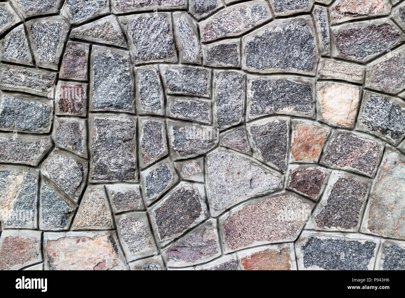 Rubble gray stone wall, rubblework Stock Photo - Alamy