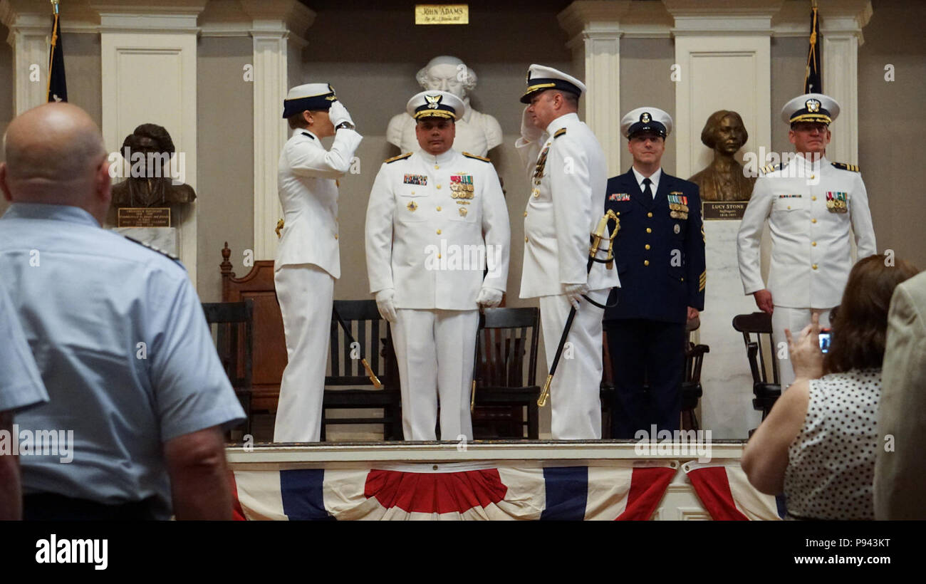 Coast Guard Captain Eric Doucette relieves Captain Claudia Gelzer as ...