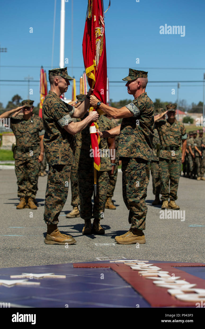 U.S. Marine Corps Maj. Gen. Robert F. Castellvi, left, incoming ...