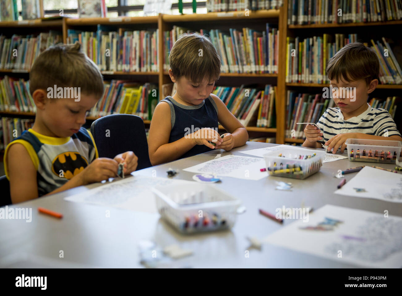 Children across Marine Corps Base Camp Pendleton create arts and crafts projects during the ...