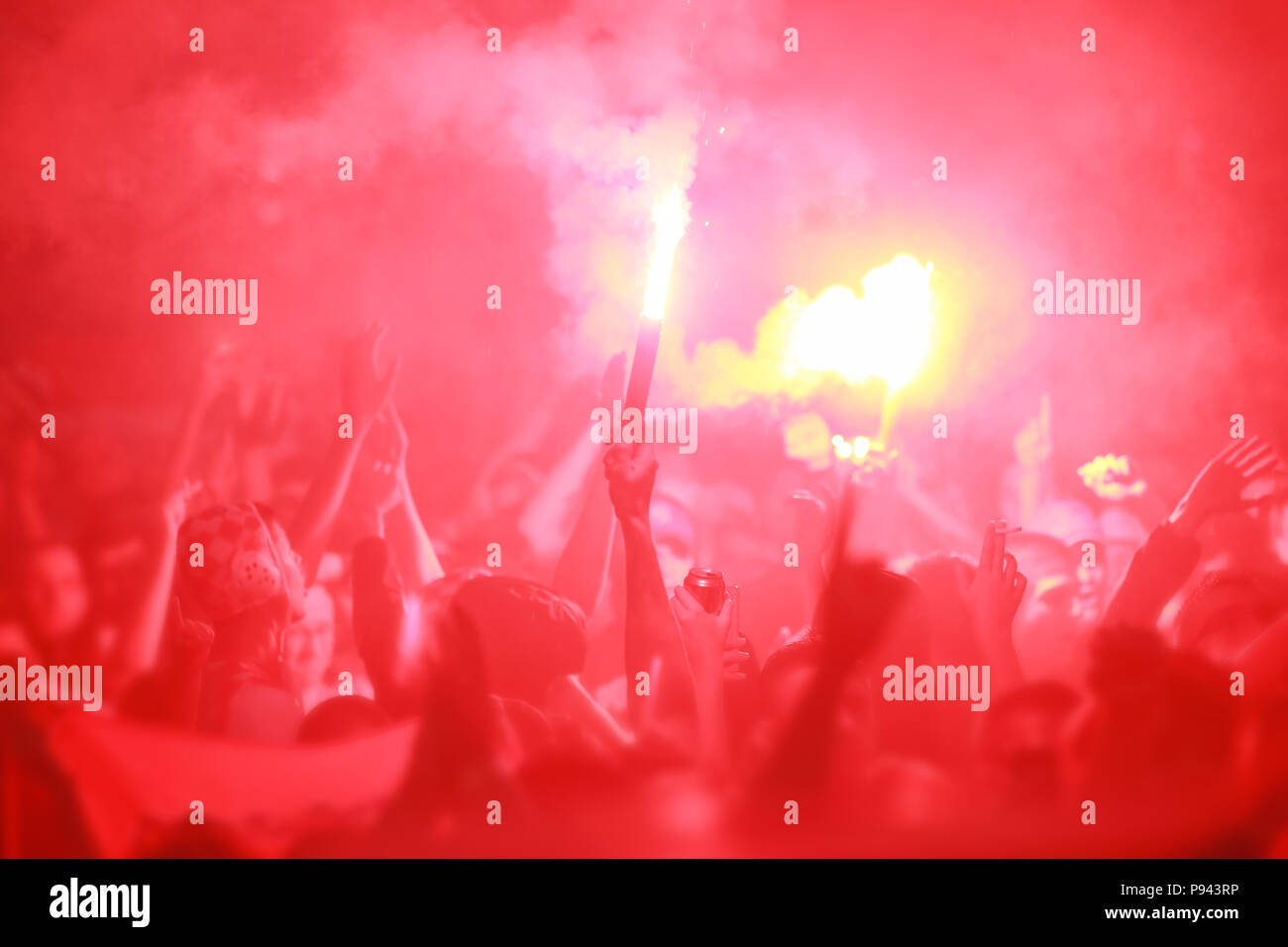 Celebrating the victory with supporters football hi-res stock ...
