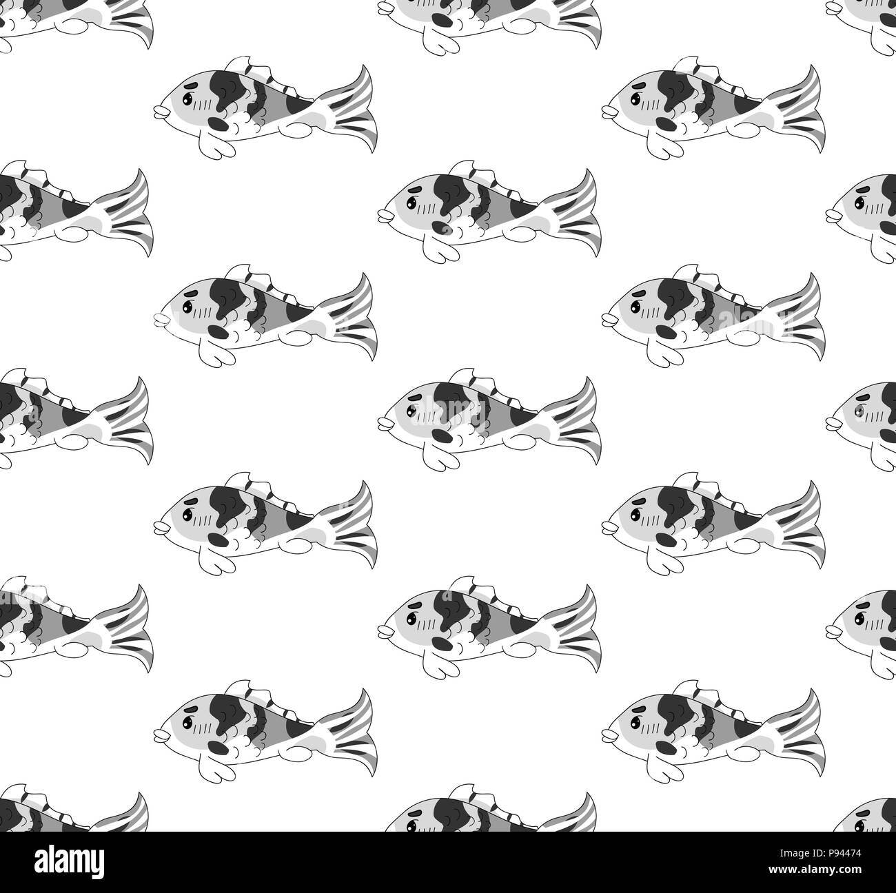 Carp on White Background. Vector Illustration Stock Vector Image & Art ...