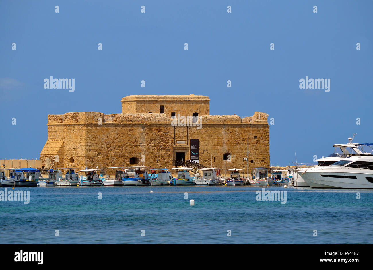 The historical Paphos Castle in Paphos Harbour Cyprus Stock Photo - Alamy