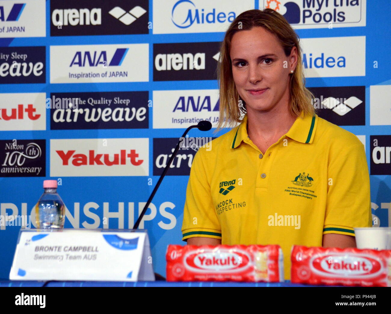 Budapest, Hungary - Jul 21, 2017. Bronte Campbell australian swimmer on ...