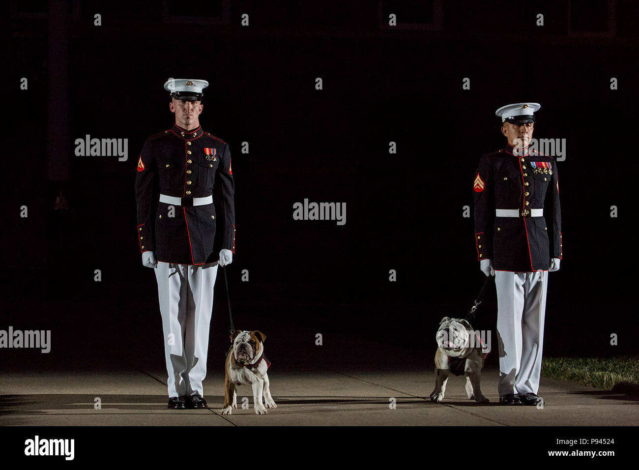 Corporal Troy Nelson and Lance Cpl. James Bourgeois, mascot handlers ...