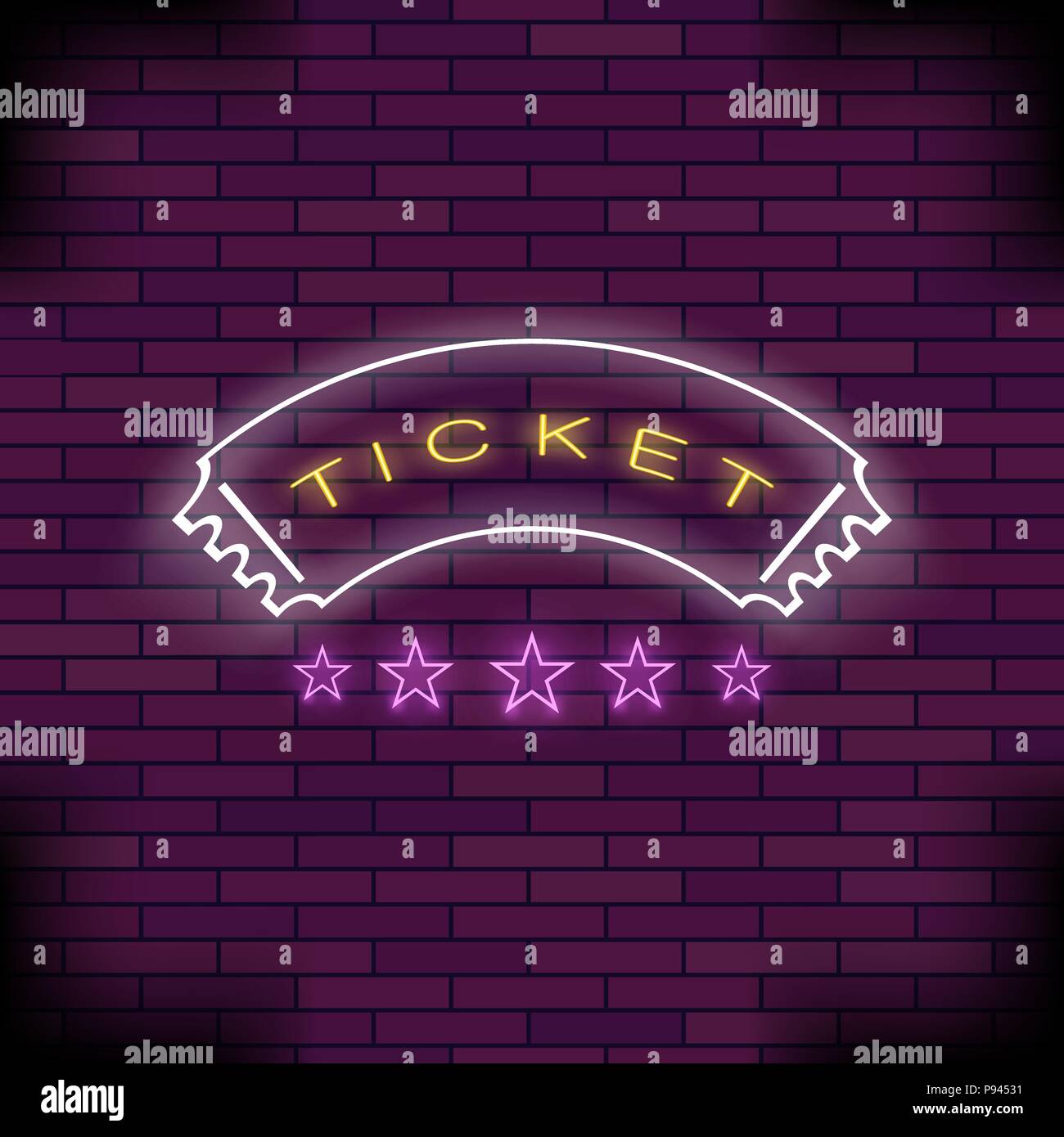 Cinema Light Neon Sign. Colored Signboard. Bright Street Banner Stock ...