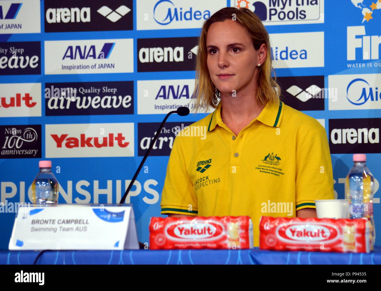 Budapest, Hungary - Jul 21, 2017. Bronte Campbell australian swimmer on ...