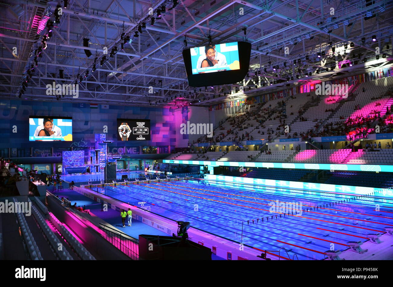 Budapest, Hungary - Jul 21, 2017. Inside the Duna Arena, the home of ...